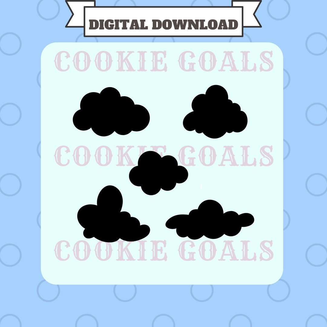 Clouds Cookie Stencil | Cloud Cookie Stencil | Cut Your Own Stencil ...