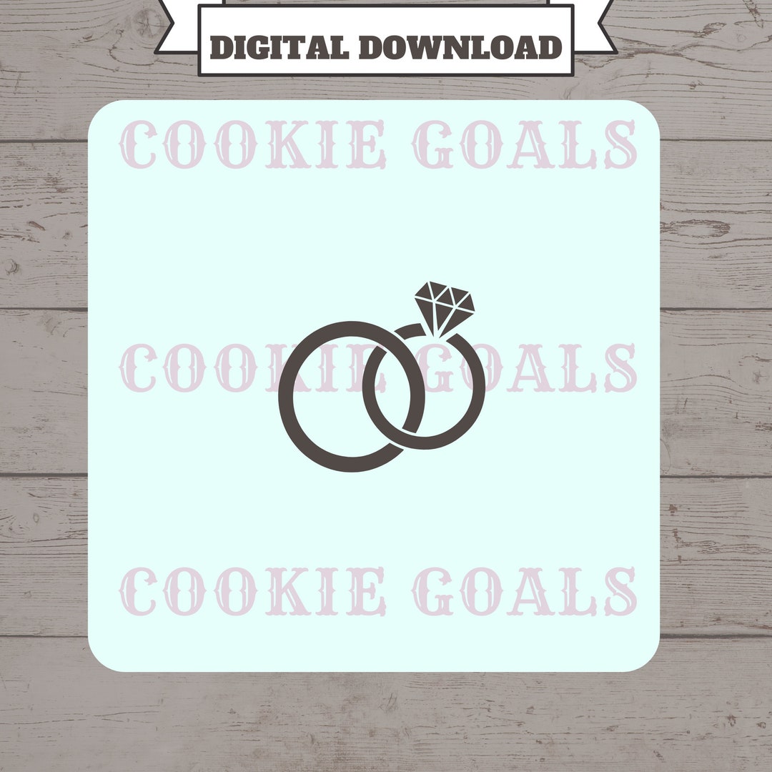 Wedding Ring Cookie Stencil Wedding Cookie Stencil Wedding Stencil Stencils for Cookies Cookie ...