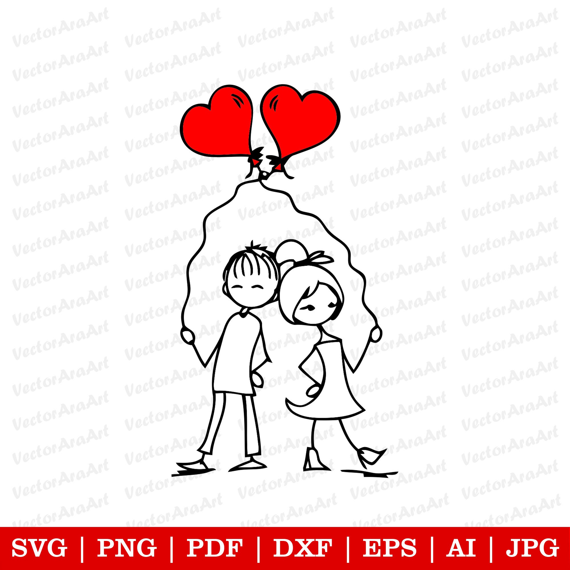 Love Stick Figure Clipart SVG Bundle: Cricut Ready (digital Files) - Etsy