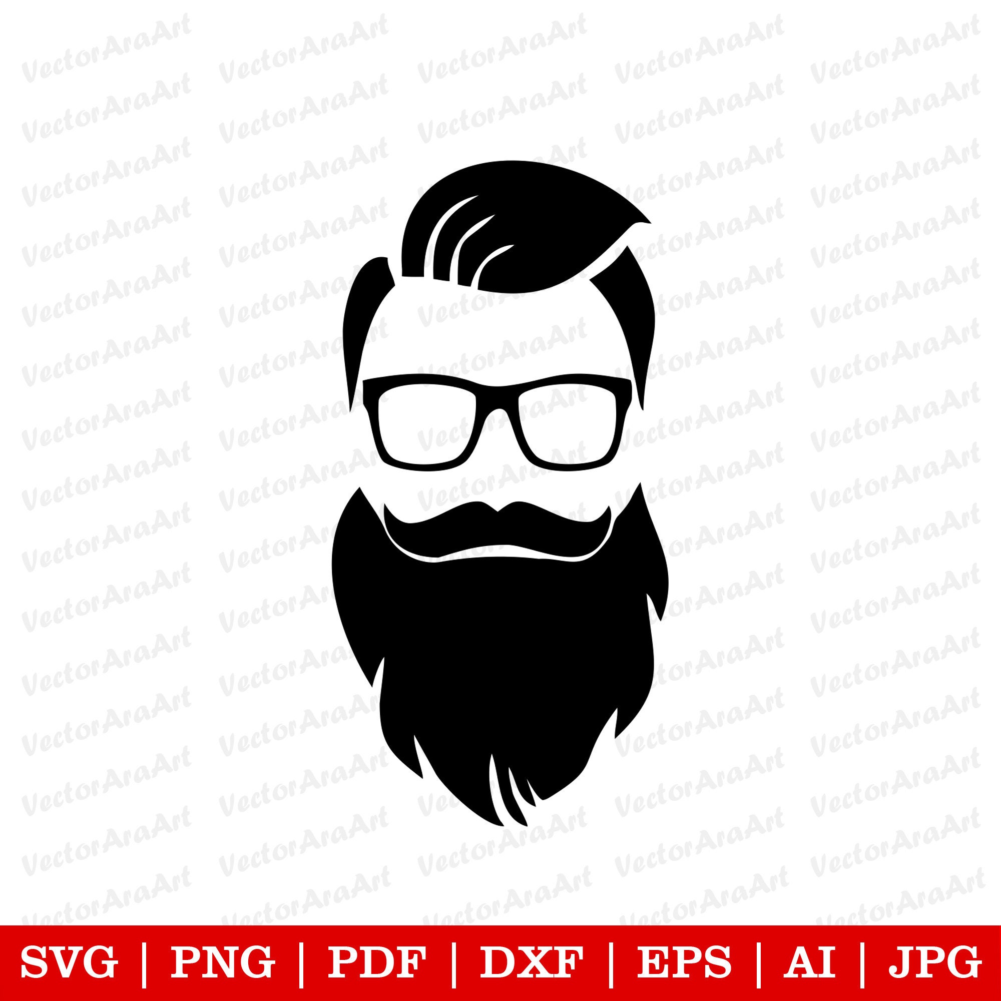 Bearded Man Svg Handsome Man Svg Black Father Svg Mustache - Etsy
