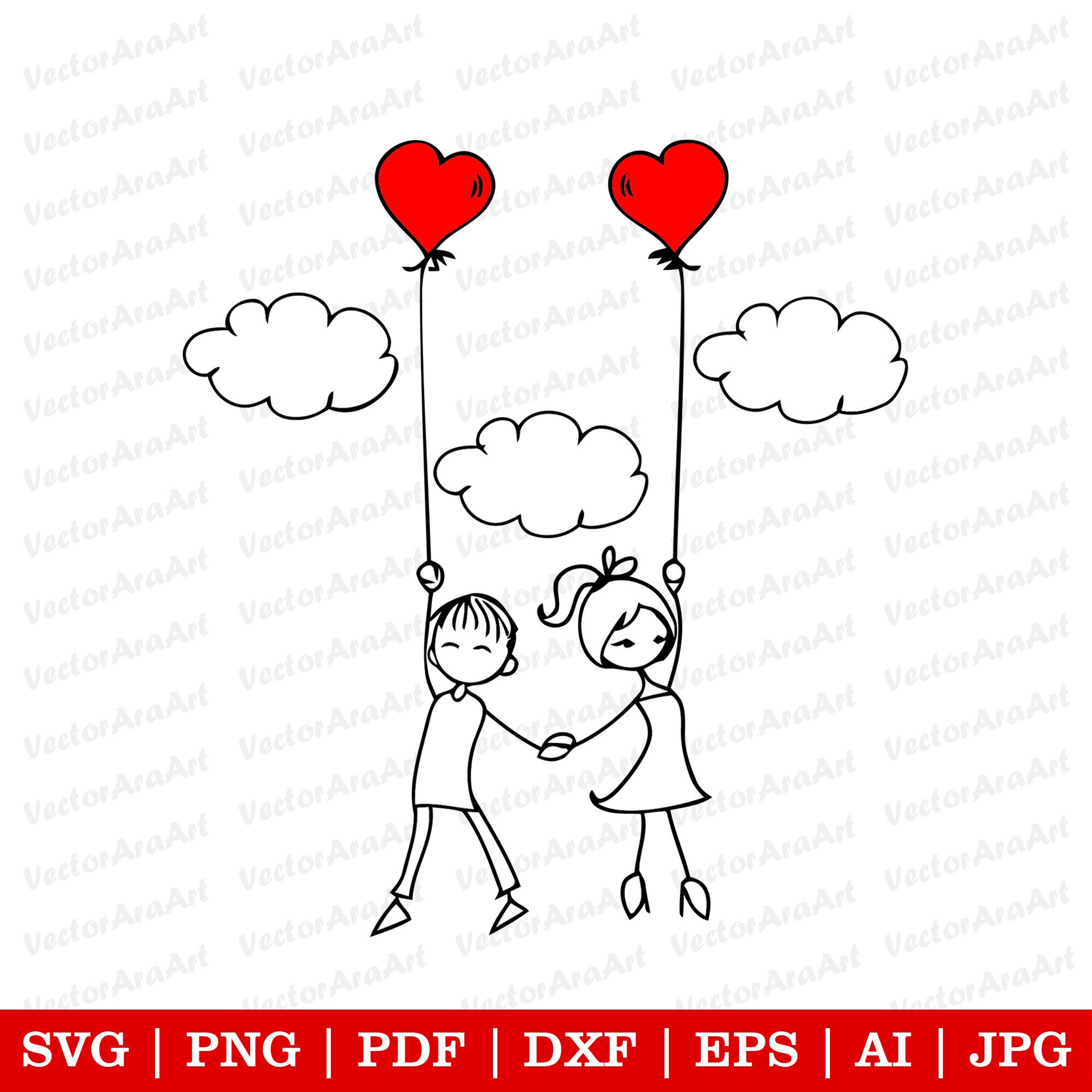 Love Stick Figure Clipart SVG Bundle: Cricut Ready (digital Files) - Etsy