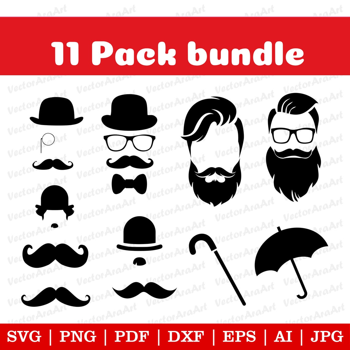 Bearded Man Svg Handsome Man Svg Black Father Svg Mustache - Etsy