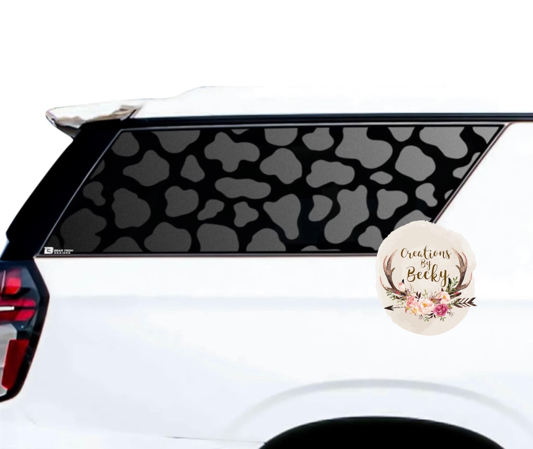 Matte Black Cow Print Window Decal Car Accessory - Etsy
