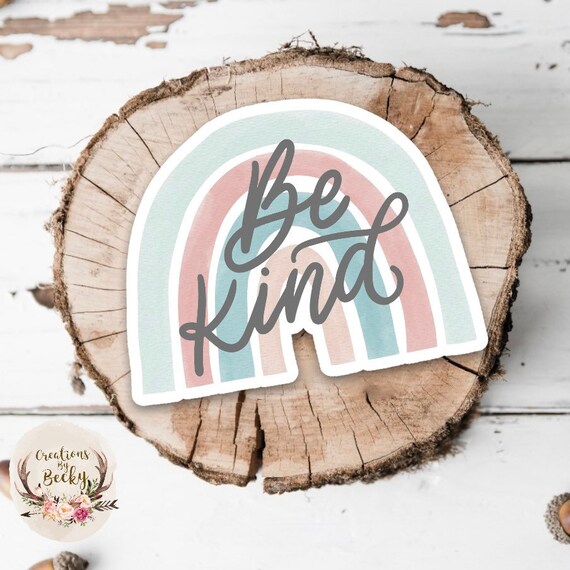Boho Be Kind Rainbow Sticker - Etsy