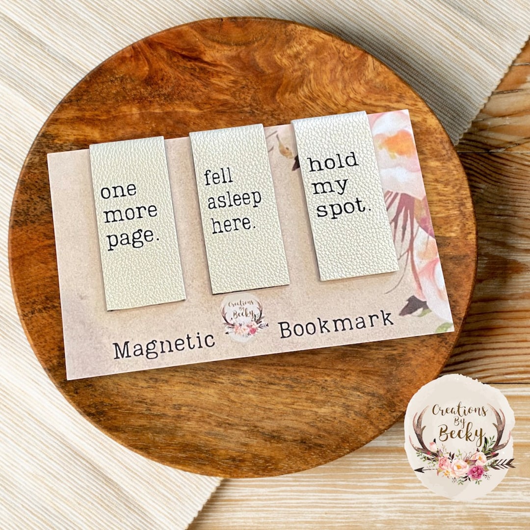 Faux Leather Magnetic Bookmark Set - Etsy