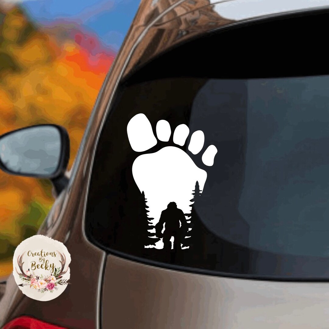 Sasquatch in the Woods Footprint Window Decal - Etsy