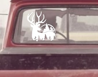 Deer Scene Hunting Window Decal - Etsy