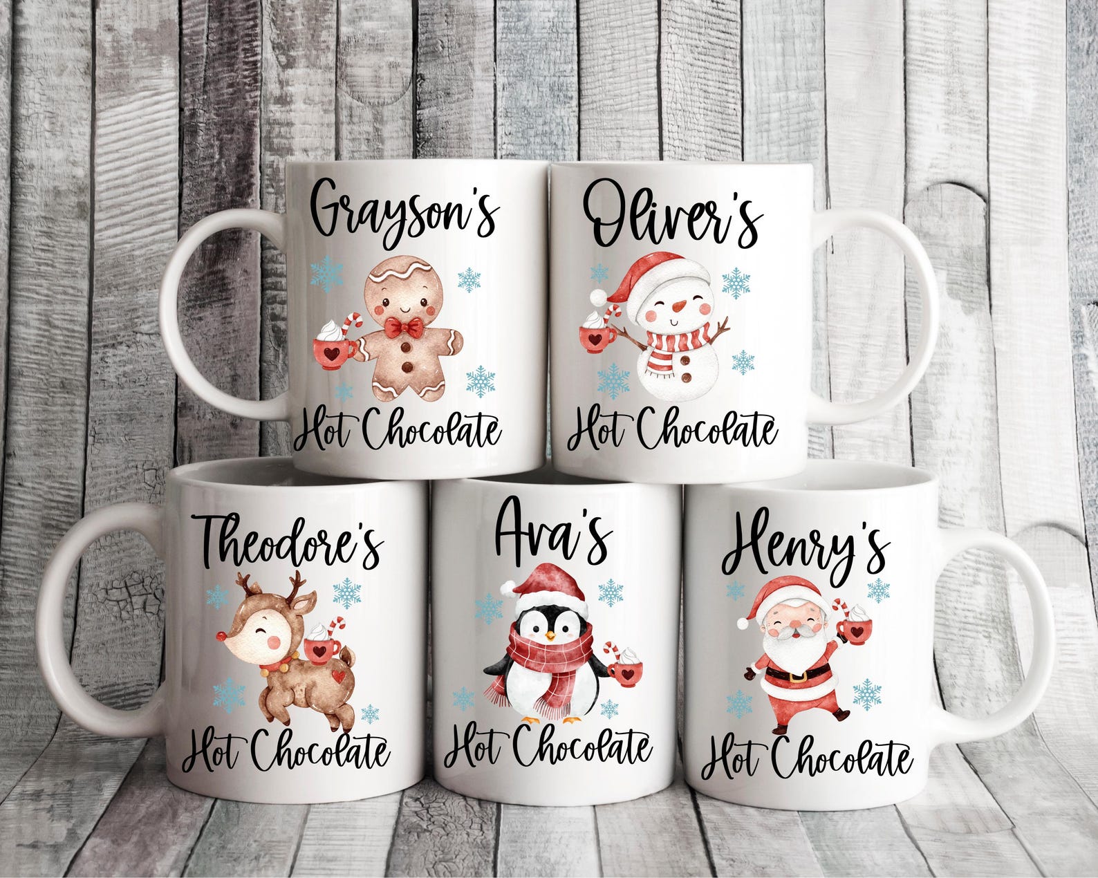 Personalized Kids Hot Chocolate Christmas Mug, Hot Cocoa Custom Name ...