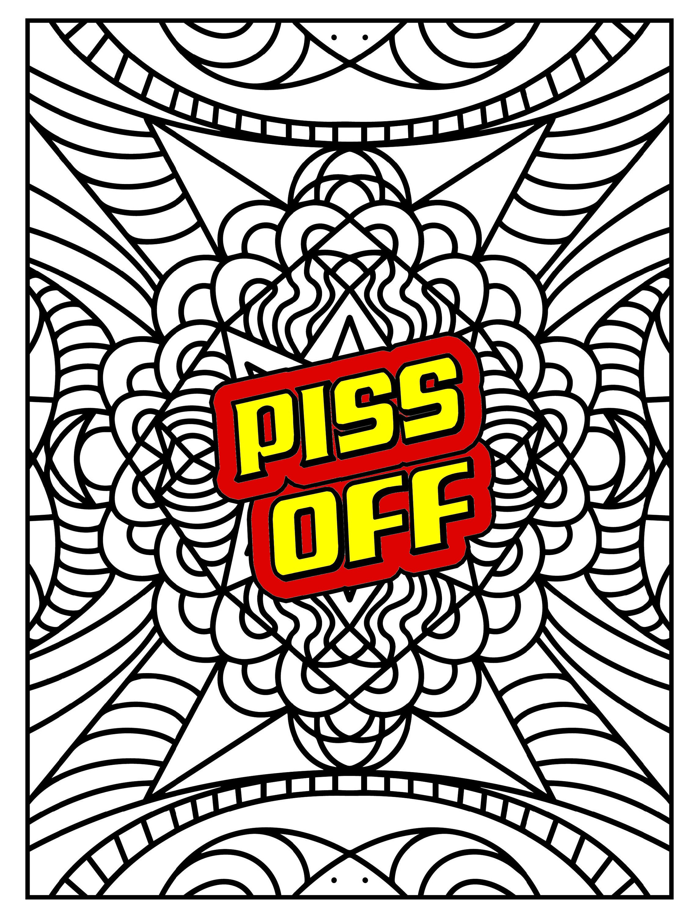 Piss off - Swear Word Coloring Page for Adults | Adult Humor (printable ...