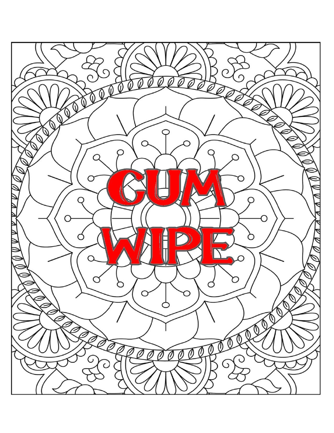 Cum Wipe Adult Coloring Page printable PDF Download - Etsy