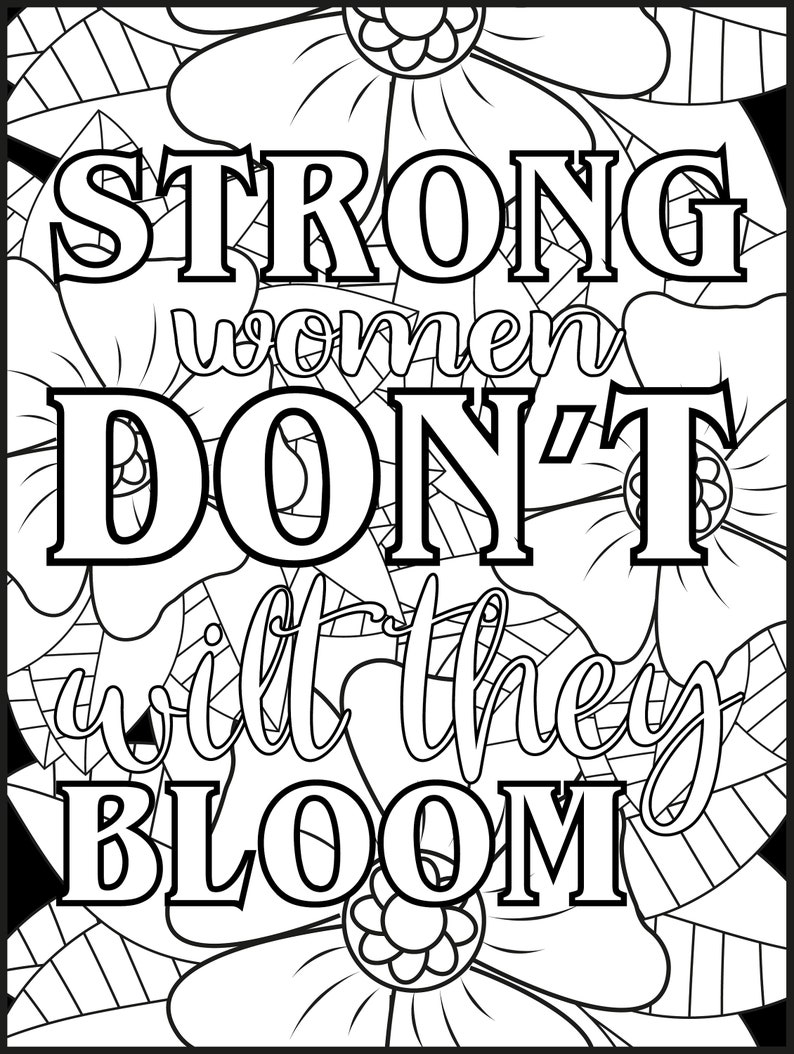 The Women of Strength Coloring Book | Adult Humor (printable, PDF ...