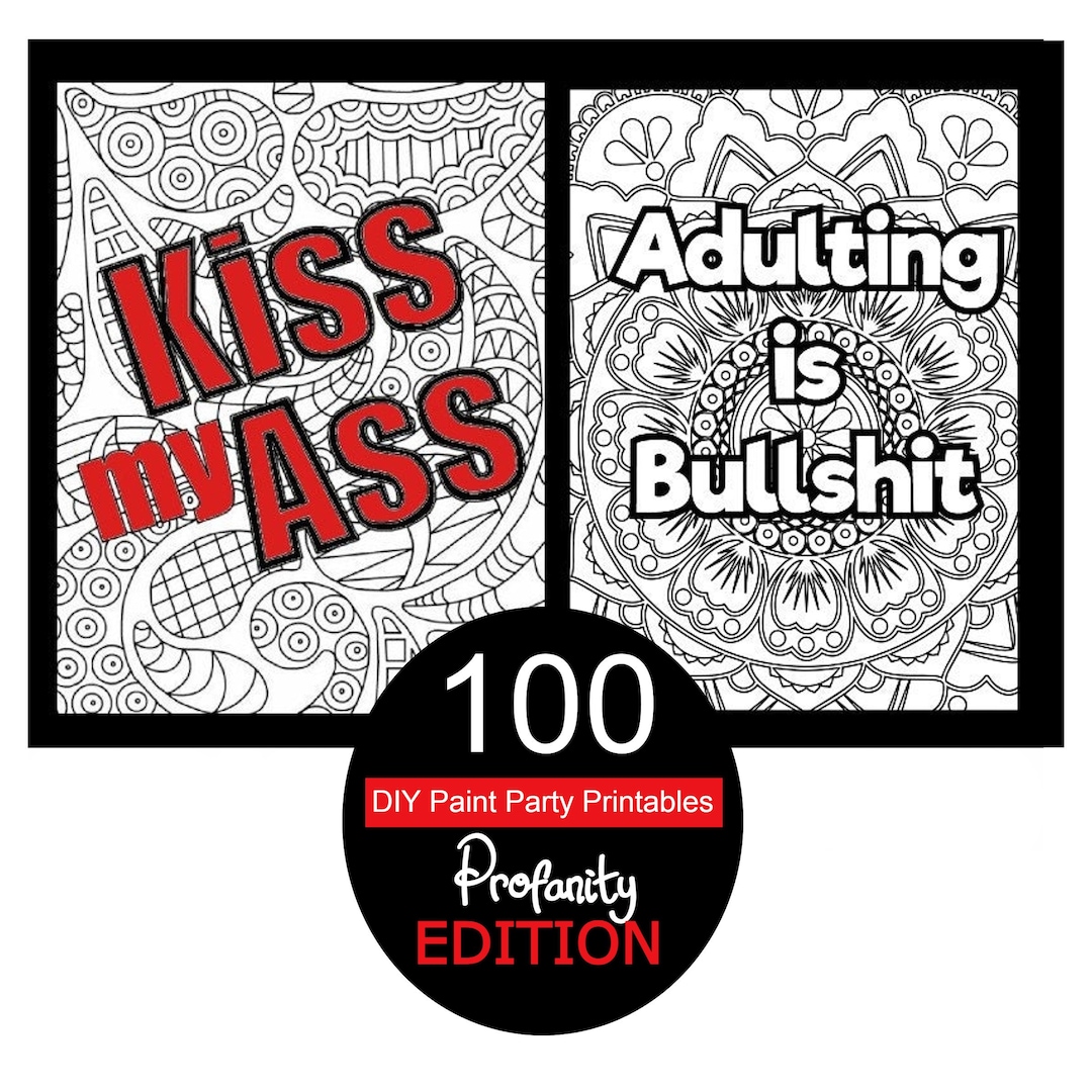 100 Adult Coloring Pages Instant Download | Adult Humor (printable, PDF ...
