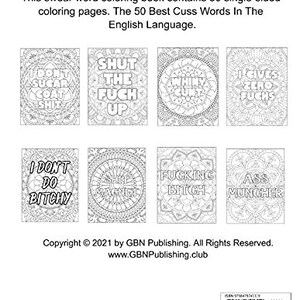 50 Dirty Swear Words Coloring Pages for Adults by GBN Publishing Club ...