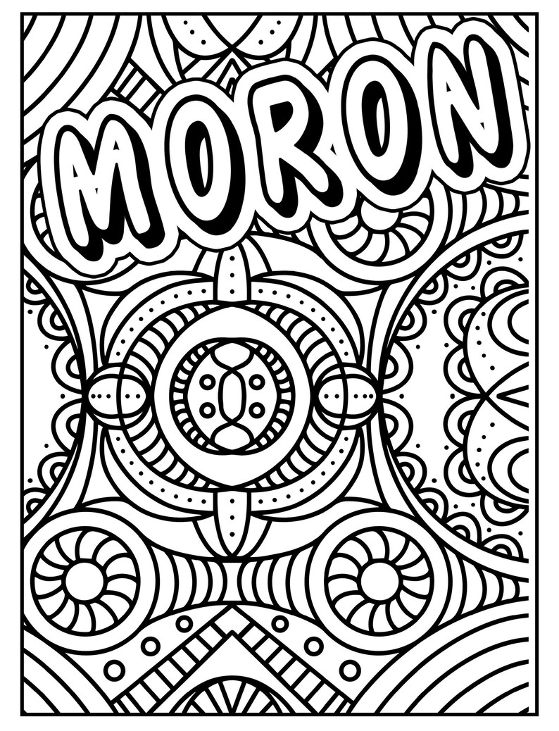 Moron Swear Word Coloring Page For Adultsprintable PDF Etsy moron-swear-word-coloring-page-for-adultsprintable-pdf-etsy