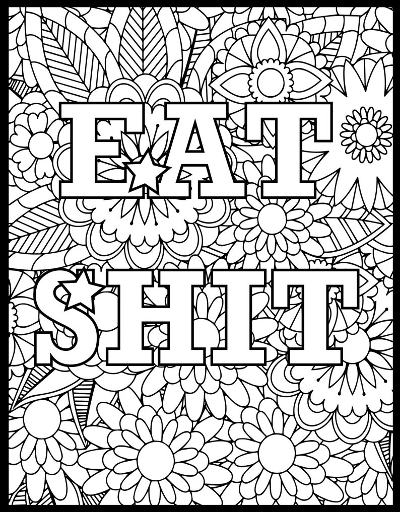 Eat Shit - Adult Coloring Page | Adult Humor (printable, PDF Download ...