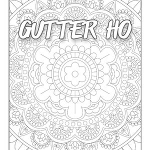 Gutter Ho - Swear Word Coloring Page for Adults | Adult Humor ...