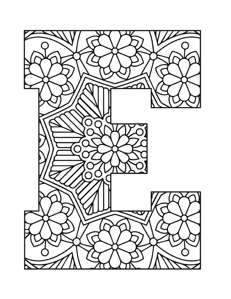 Mandala Alphabet Letters Coloring Pages. - Etsy Canada