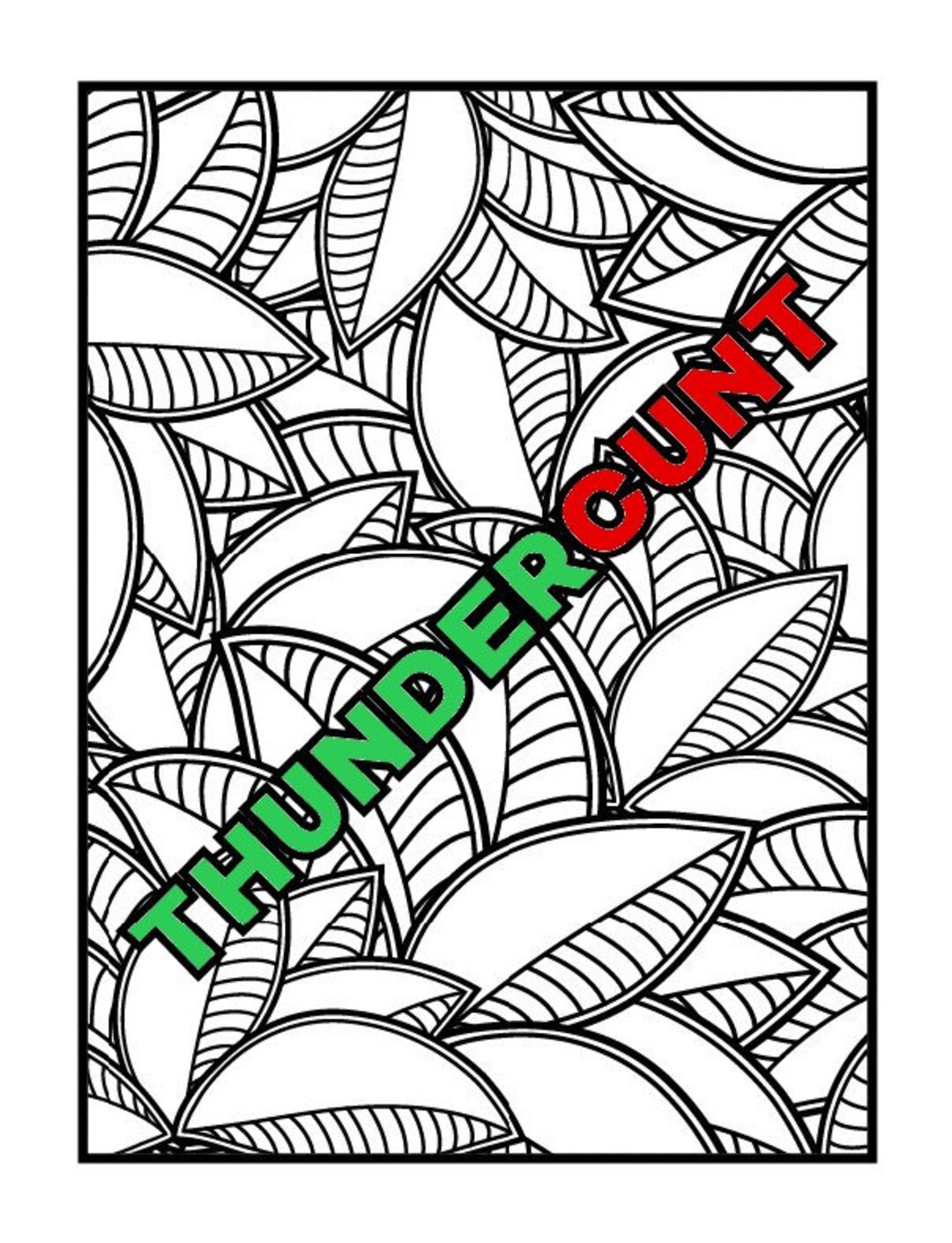 Thundercunt Swear Word Coloring Page for Adults Adult Humor printable ...