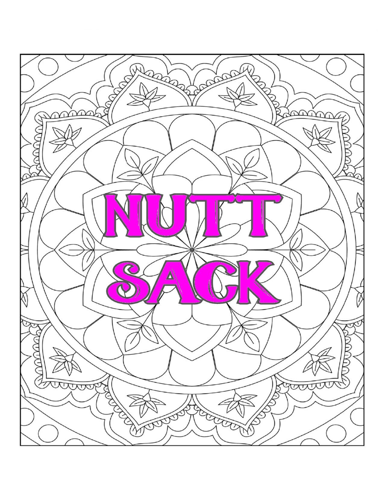 Nutt Sack Adult Coloring Page Adult Humor printable, PDF Download - Etsy