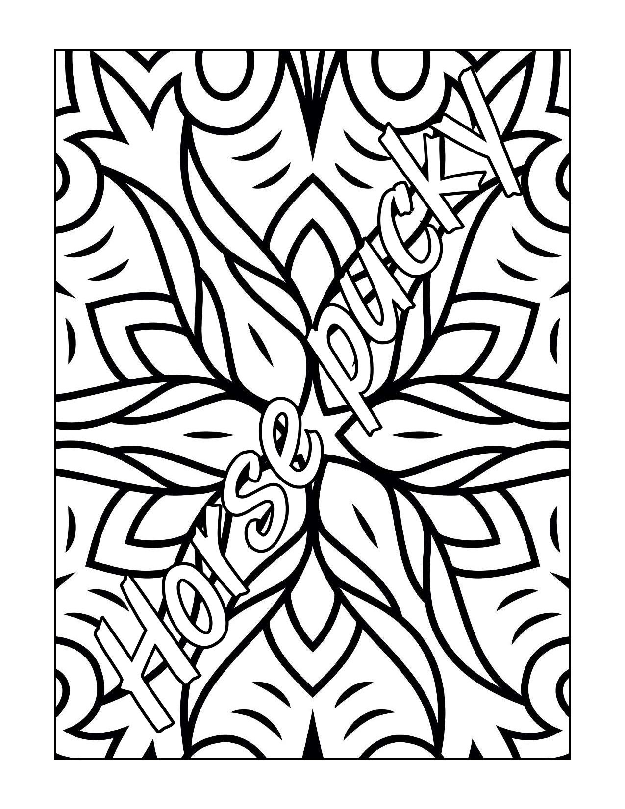 Printable Coloring Pages 30 Non Swear Word Designs Instant - Etsy
