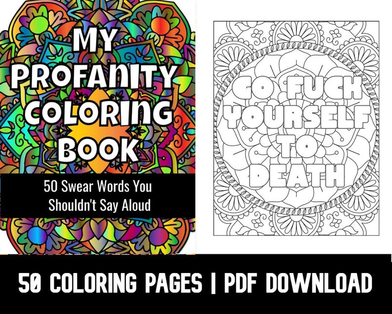 My Profanity Coloring Book. Instant Download Adult Humor - Etsy