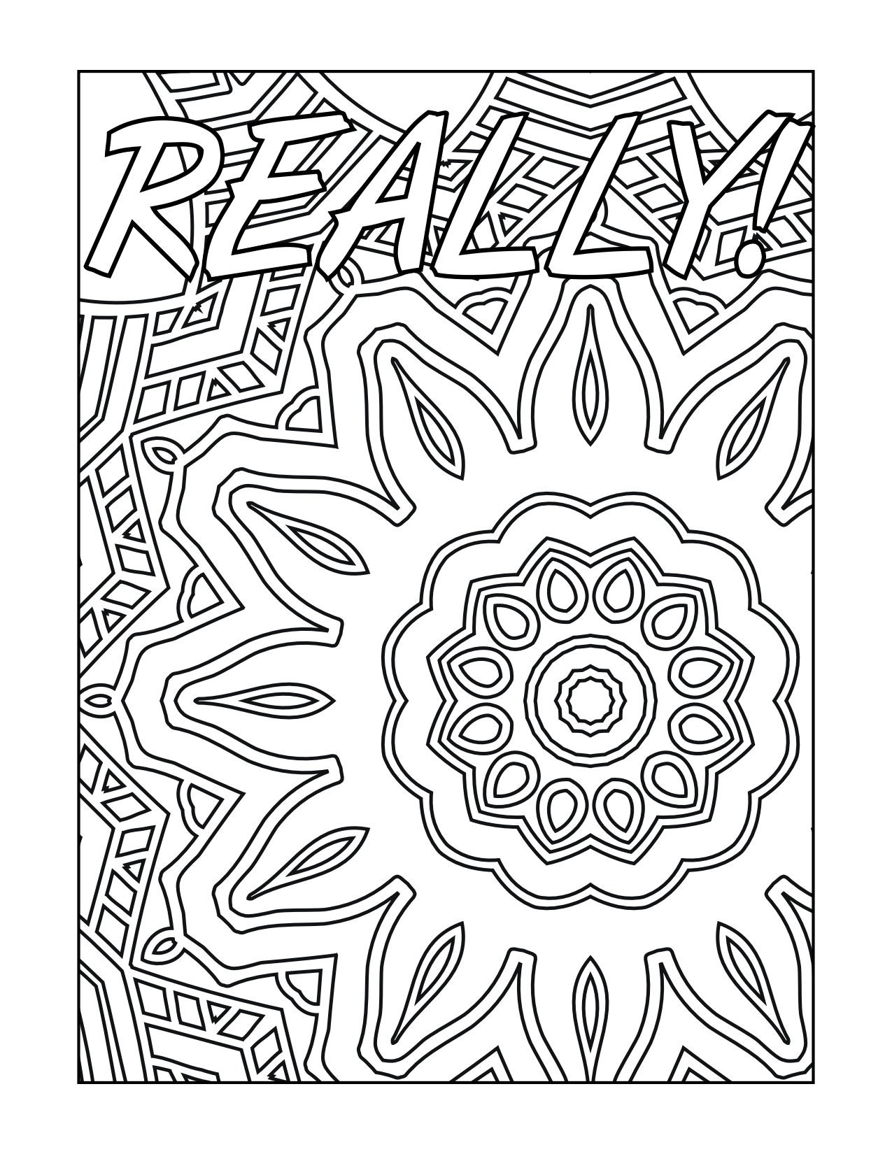 30 Non Swear Words Coloring Pages- Digital Download (printable, PDF ...