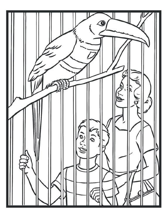 Zoo Cage Coloring Page