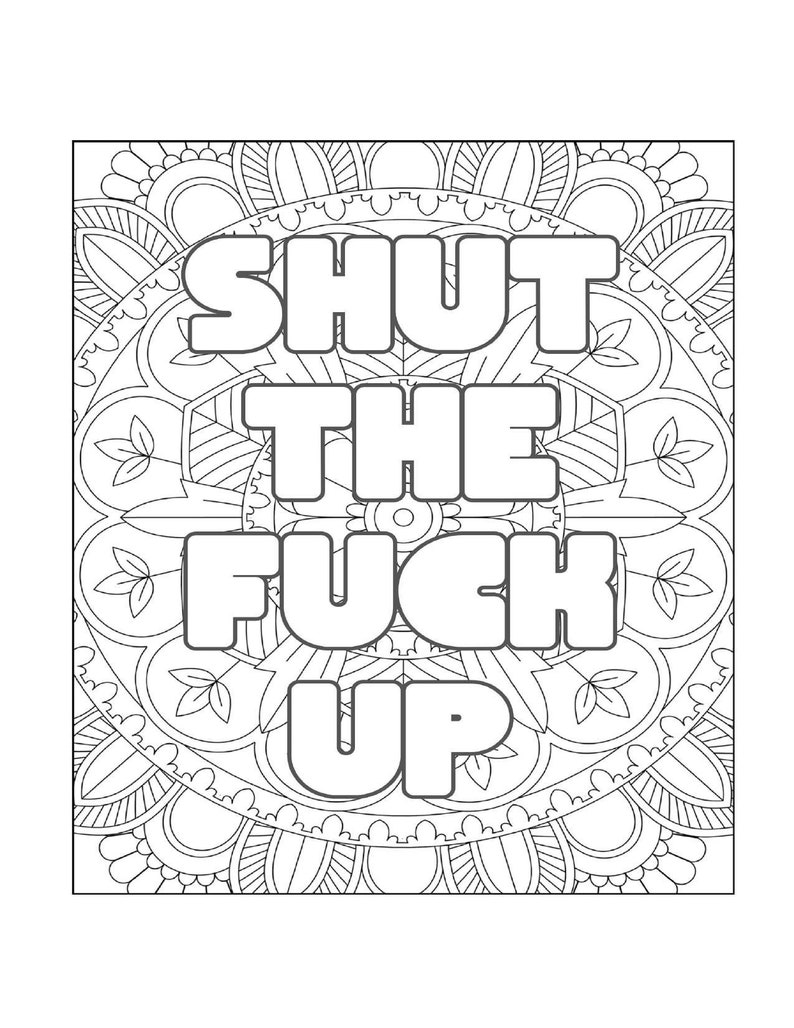 3 Profanity Coloring Print Ready Pages Printable Pdf Etsy