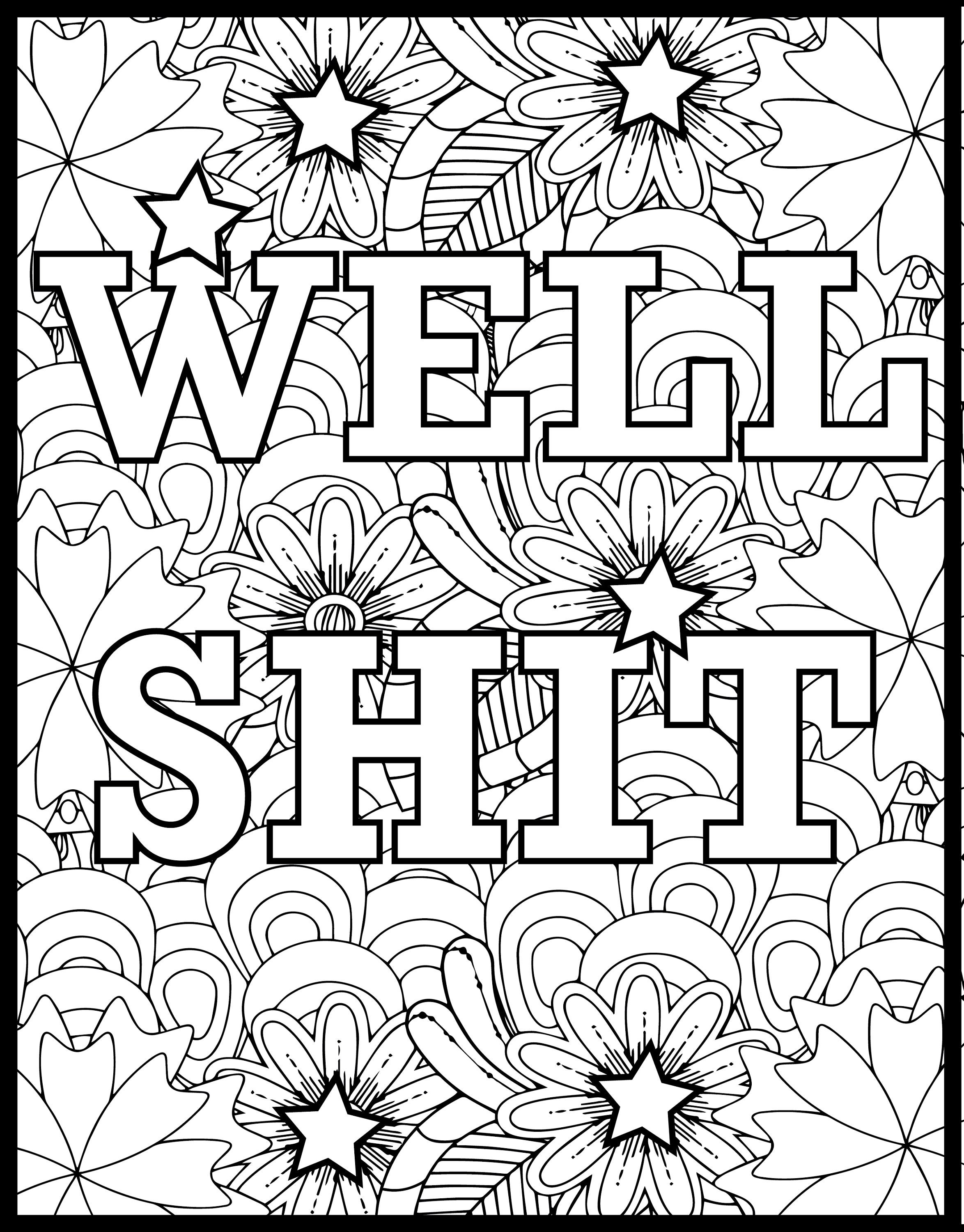Well Shit - Adult Coloring Page | Adult Humor (printable, PDF Download ...