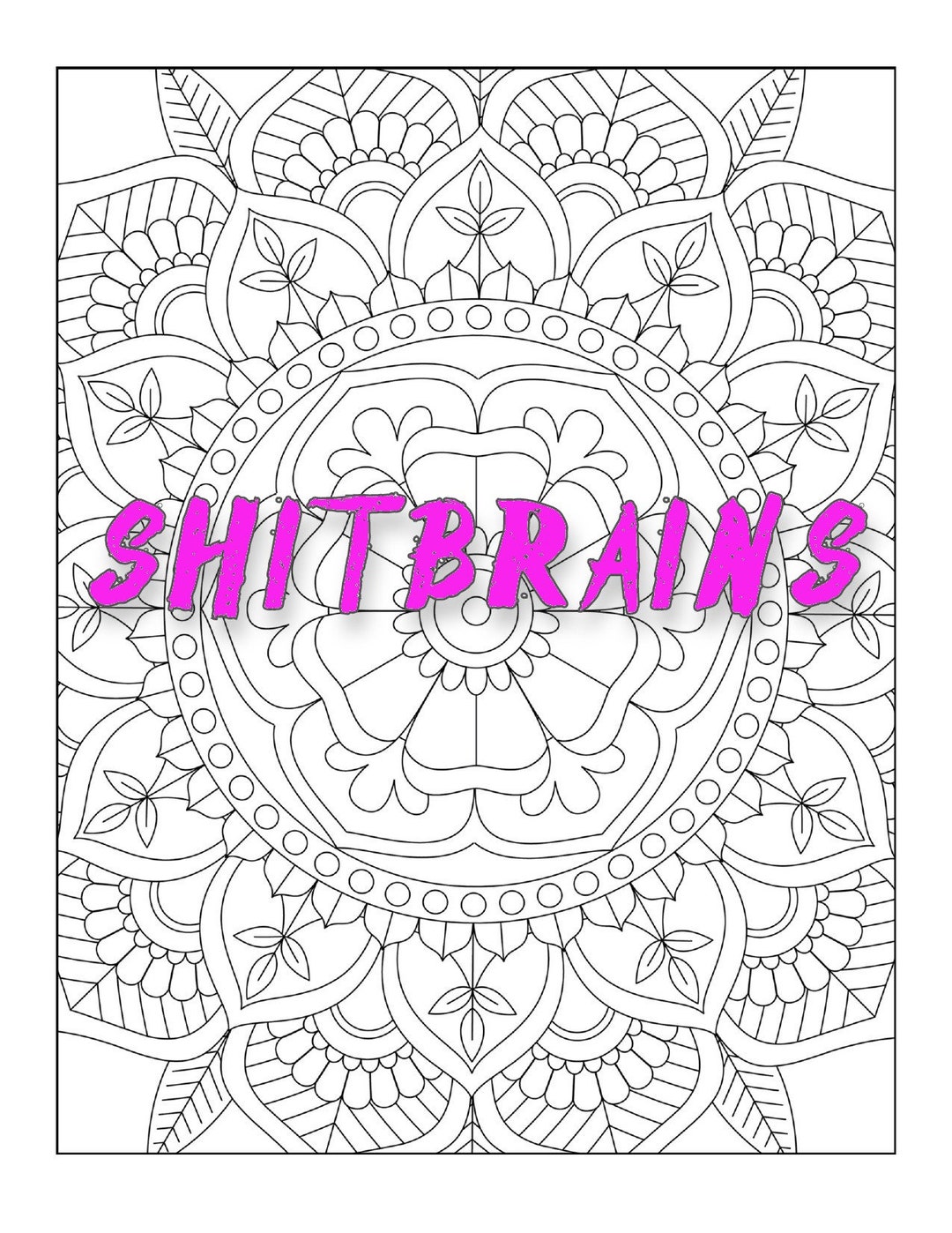Shit Brains - Adult Coloring Page | Adult Humor (printable, PDF ...
