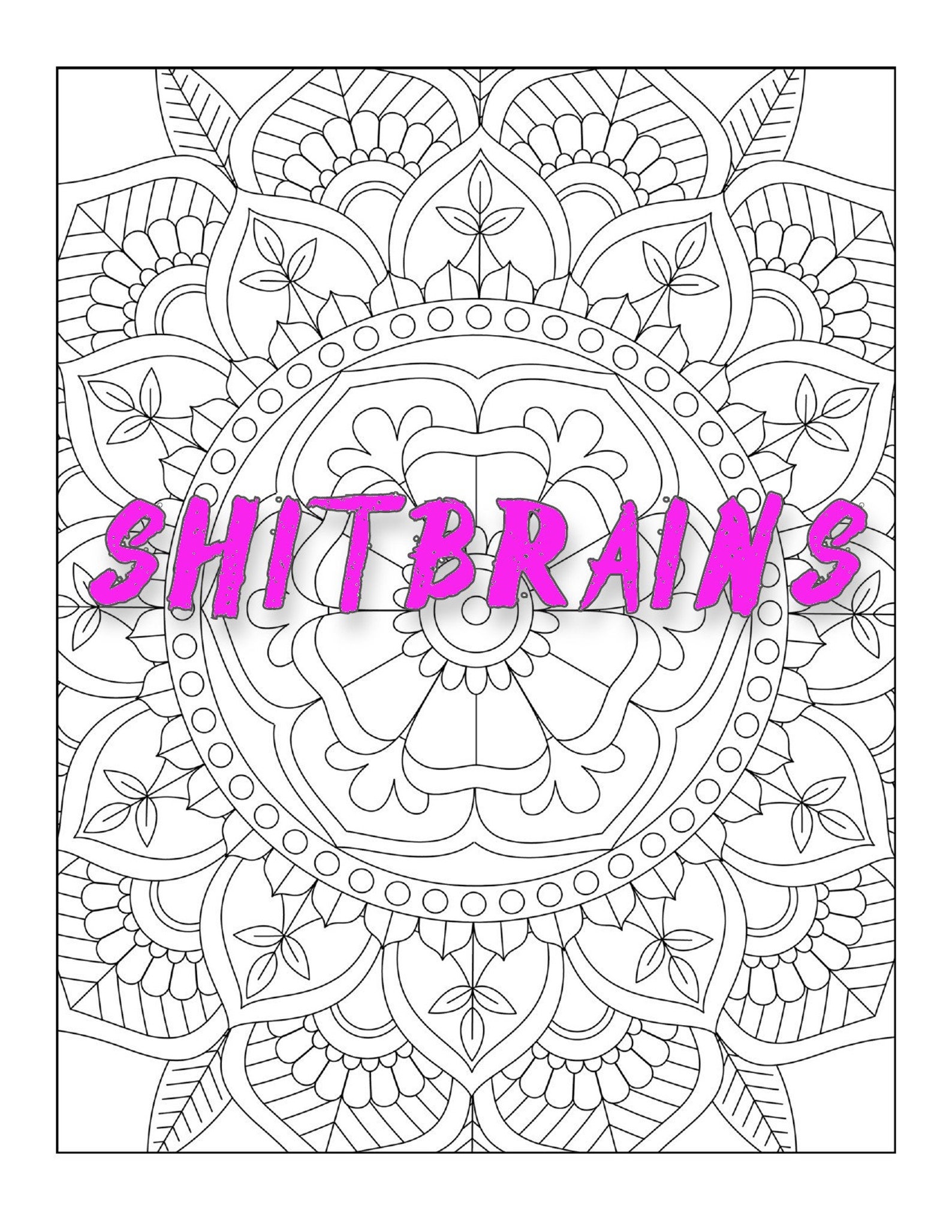 Shit Brains - Adult Coloring Page | Adult Humor (printable, PDF ...