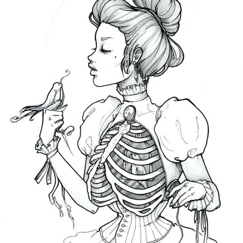 Goth Coloring Pages Kawaii Coloring Pages Adult Coloring - Etsy