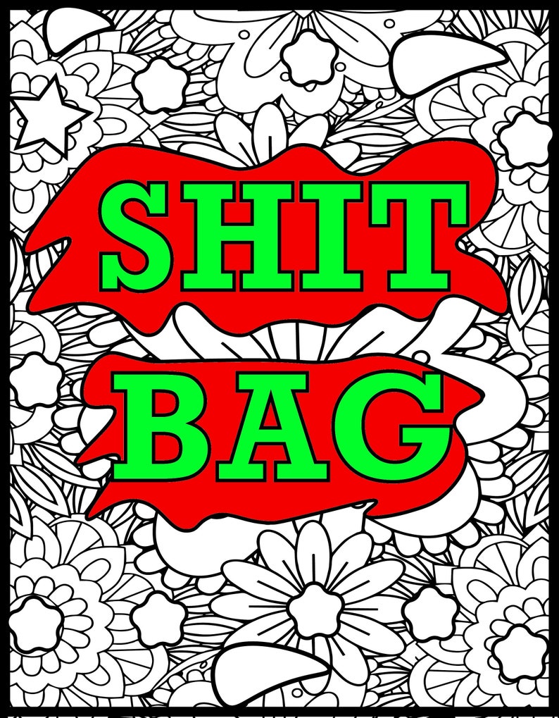 Shit Bag Adult Coloring Page Adult Humor printable, PDF Download - Etsy