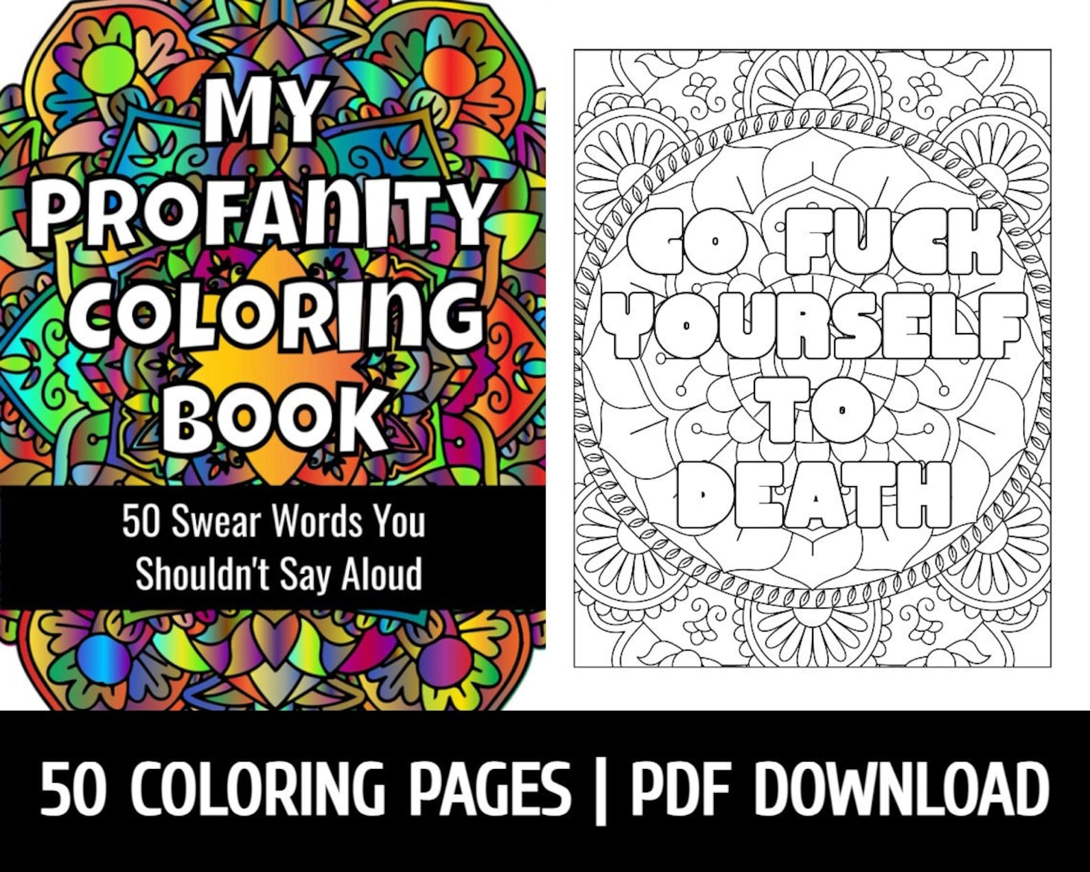 Adult Profanity Coloring Book by GBN Publishing Club Adult - Etsy