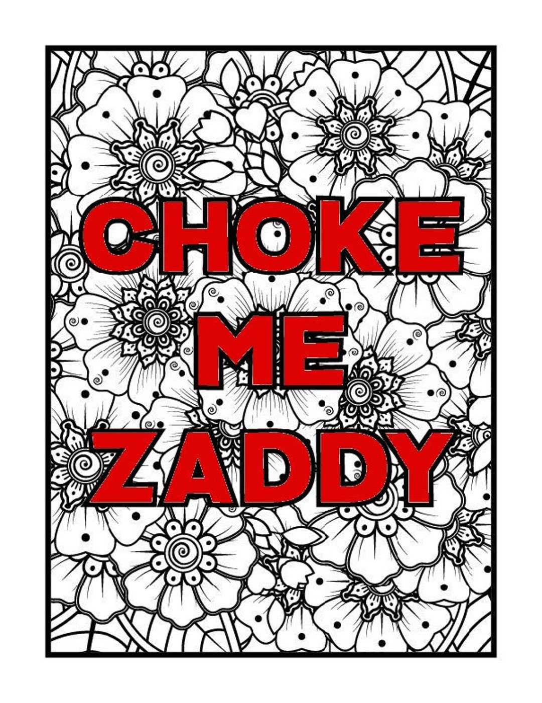 Choke Me - Swear Word Coloring Page for Adults | Adult Humor (printable ...