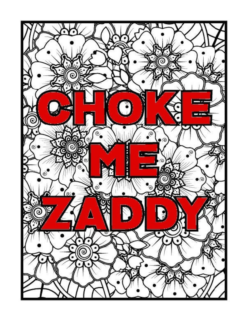 Choke Me - Swear Word Coloring Page for Adults | Adult Humor (printable ...