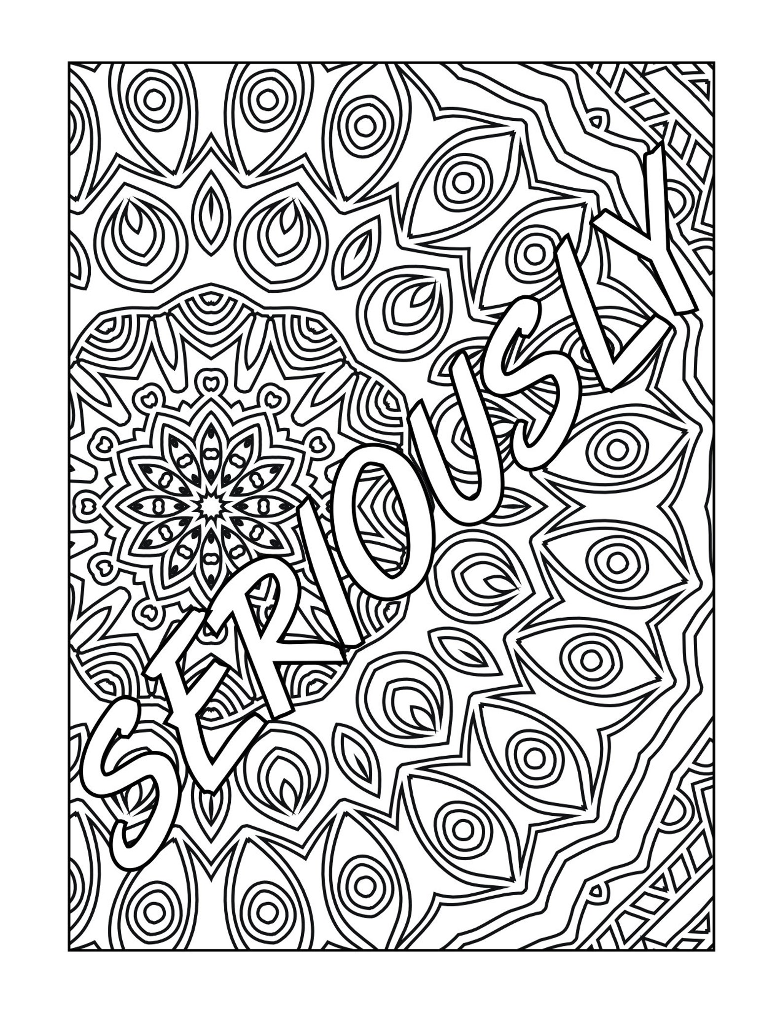 30 Non Swear Words Coloring Pages- Digital Download (printable, PDF ...