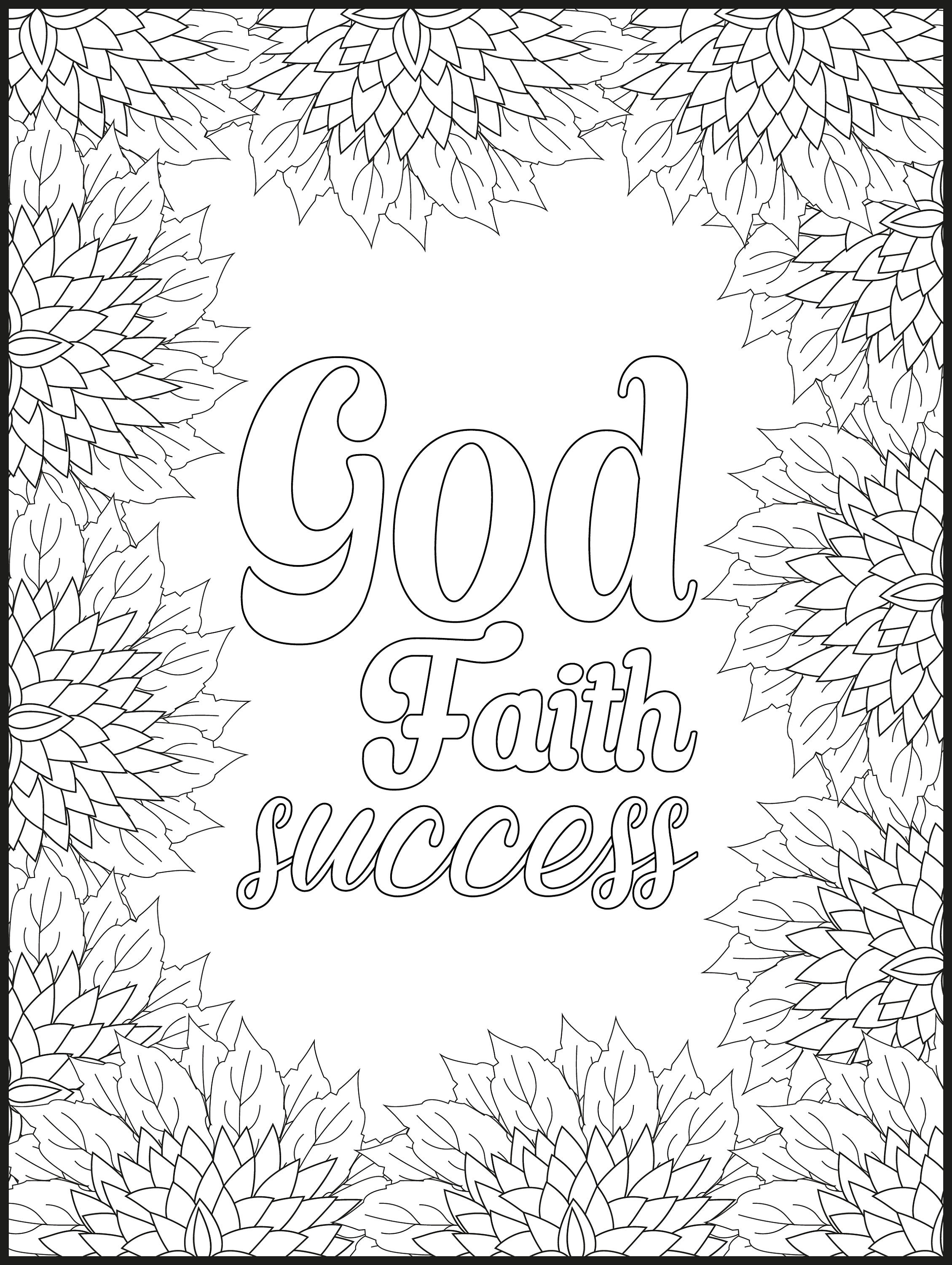 God Faith Success Coloring Book Adult Humor printable, PDF Download - Etsy