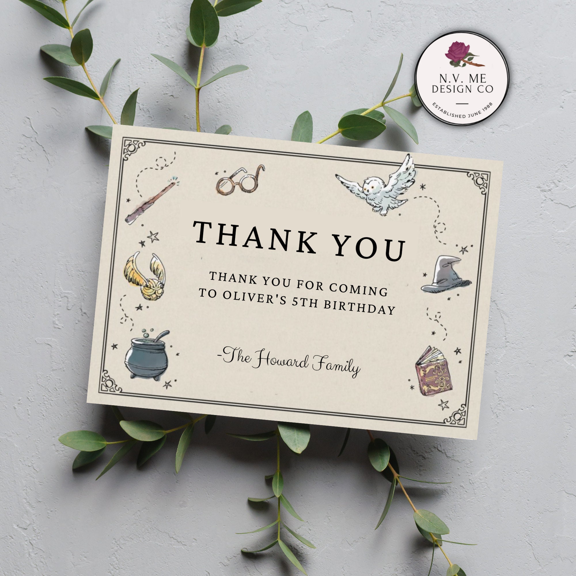 EDITABLE Harry Potter Thank You Card Template Calling All - Etsy