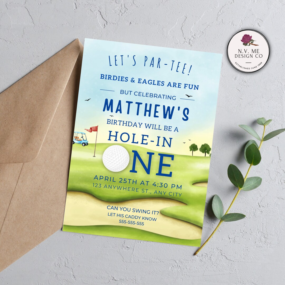 EDITABLE Let's Par-tee Golf First Birthday Party - Etsy