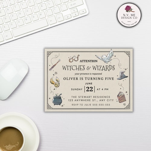 Editable Wizards Birthday Party Invitation Personalized Magic - Etsy