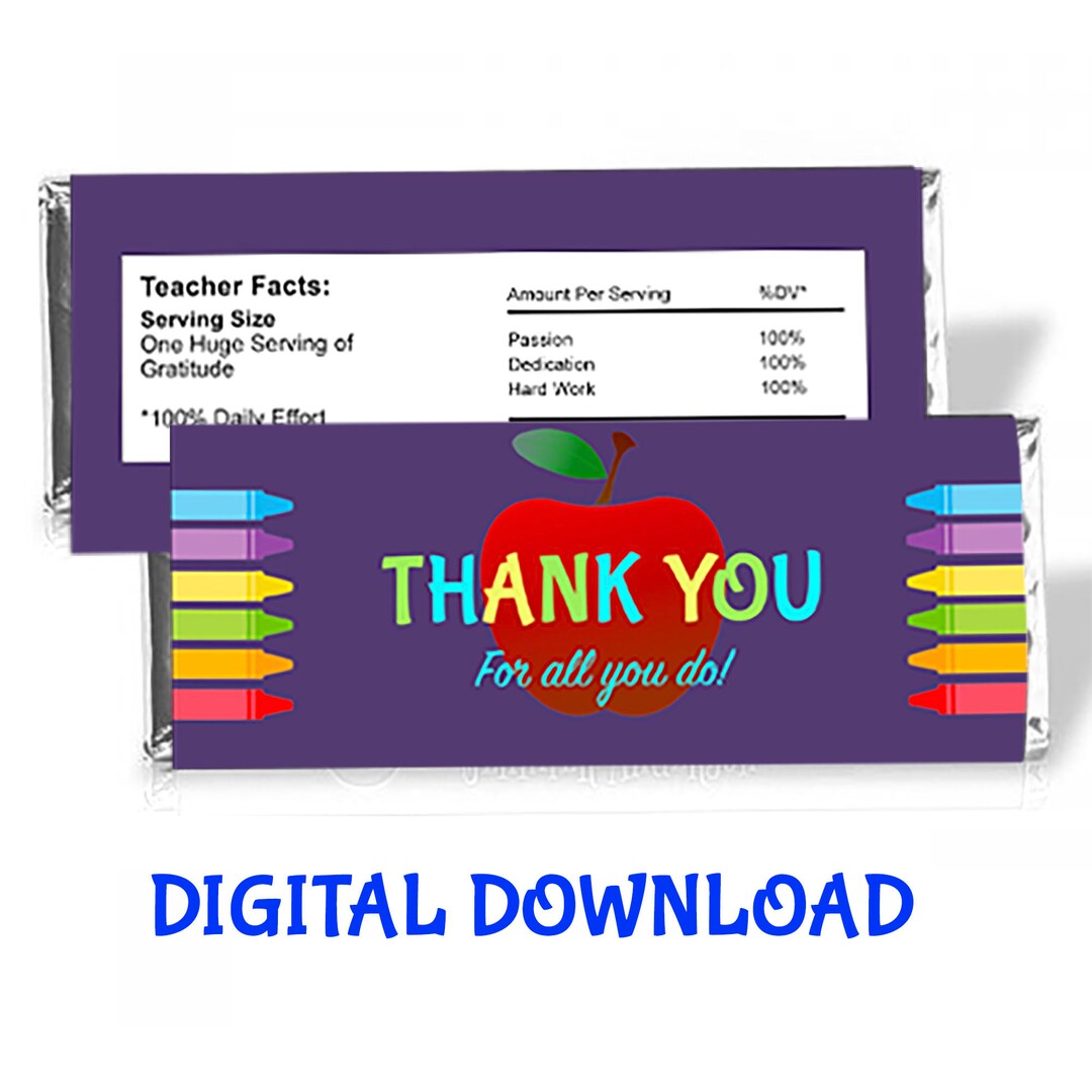 Teacher Appreciation | Candy Wrapper | Teacher Gift - Etsy