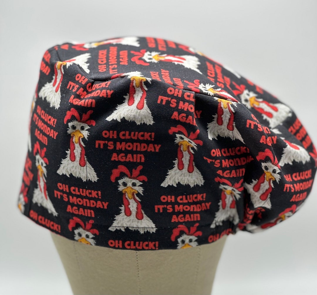 Shop Exclusive: Oh Cluck! It’s Monday Again Euro Style Scrub Cap, Scrub ...