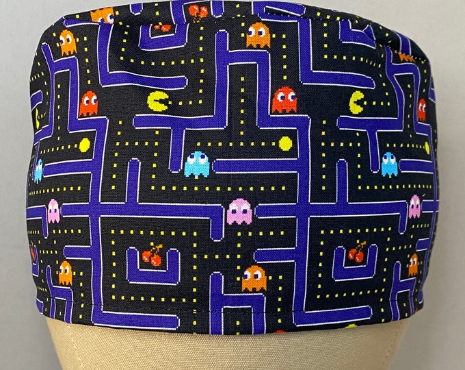Pac-man Scrub Cap.. Ponytail, Hybrid, Surgeon Cap, or Mask - Etsy