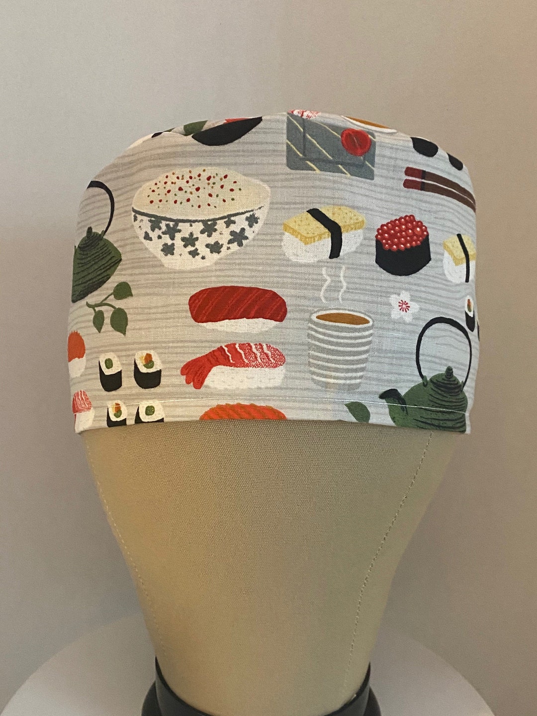 SCRUB CAPS: Sushi Scrub Cap, Sushi Scrub Hat, Scrub Hat, Cotton Scrub ...