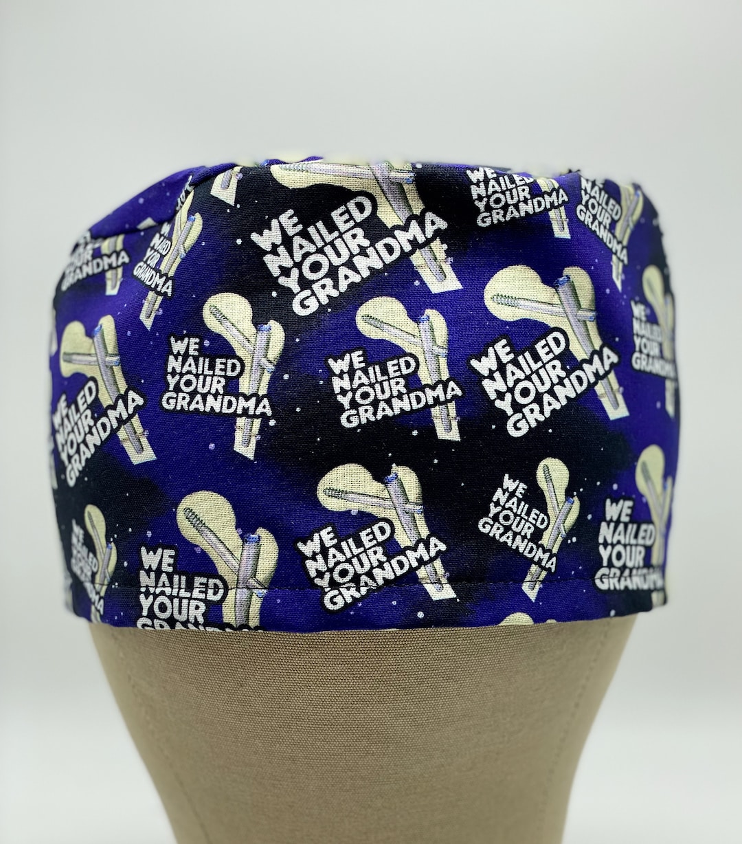 Shop Exclusive: We Nailed Your Grandma Scrub Cap, Scrub Cap, Scrub Hat ...