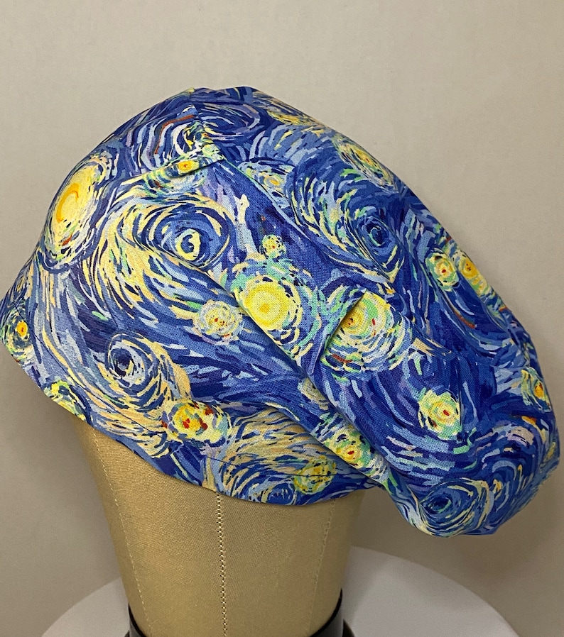 Starry Night Euro Style Scrub Cap, Scrub Cap, Scrub Hat, Van Gogh ...
