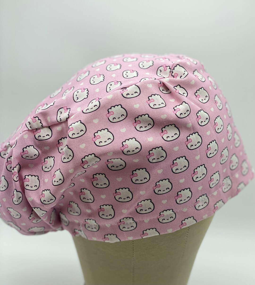Scrub Caps: Kawaii Dumplings in Pink Euro Style Scrub Cap, Scrub Cap ...