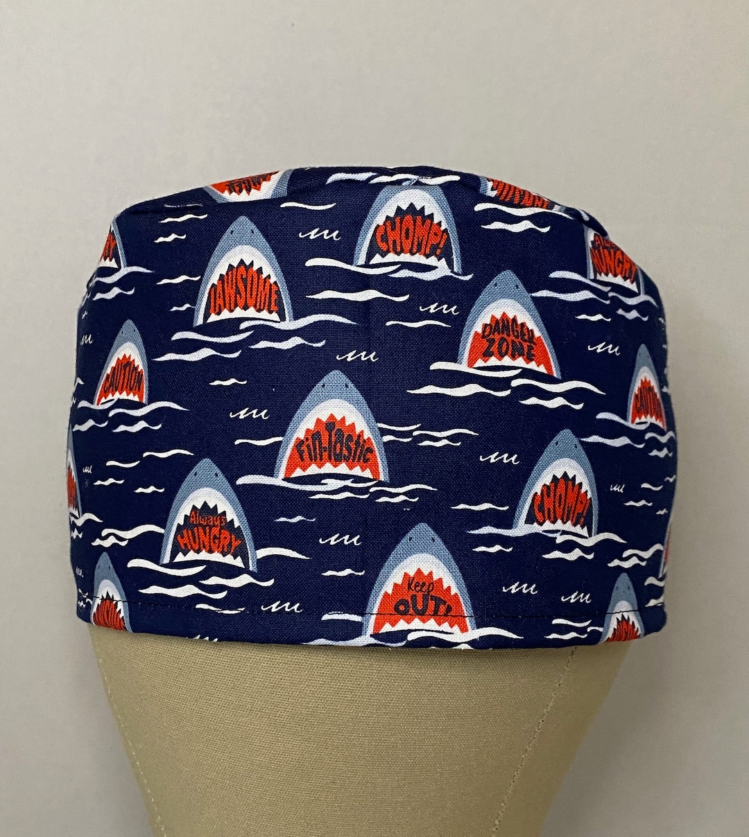 SCRUB Caps:walk the Plank Scary Sharks Scrub Cap, Surgical Scrub Cap ...