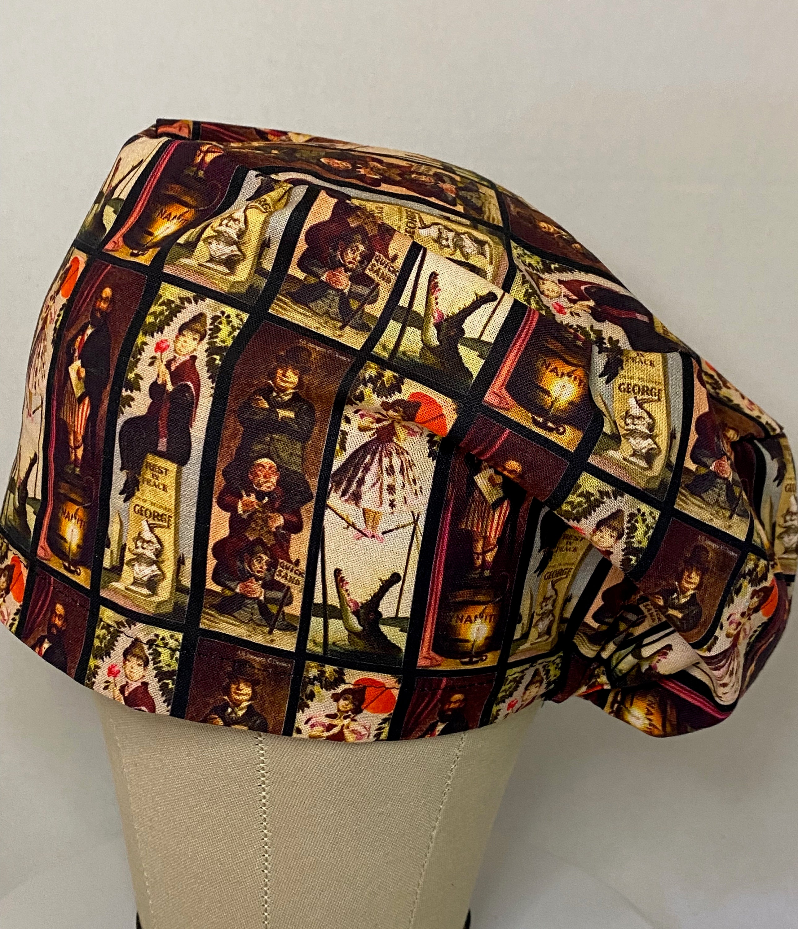 SCRUB CAPS: Theme Park Mansion Euro Style Scrub Cap Euro - Etsy